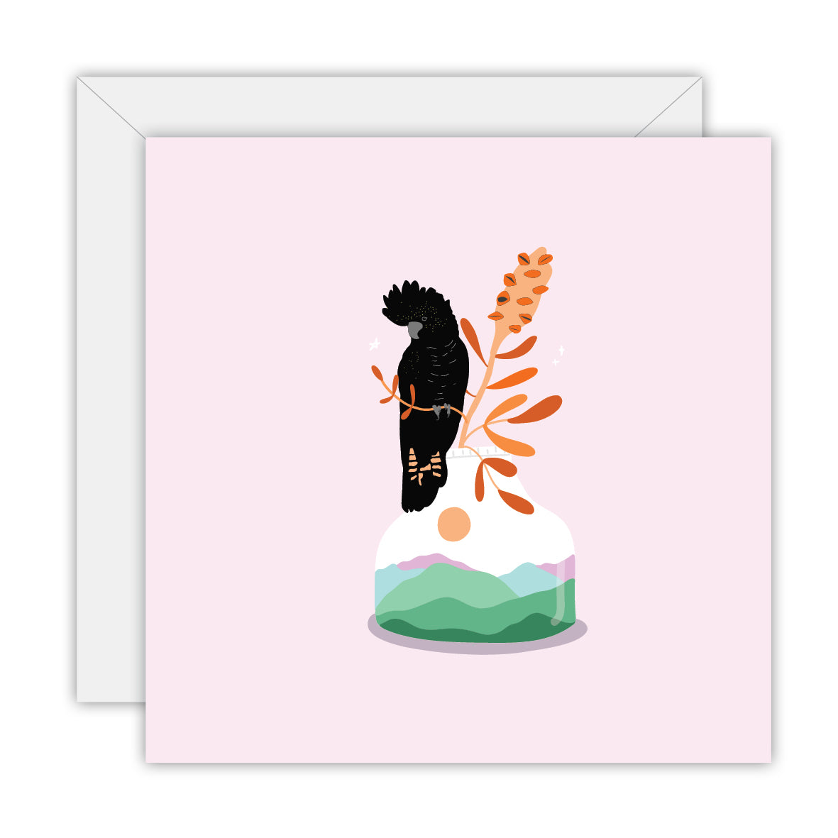 Red-tailed Cockatoo Blank Card – To The Moon & Back Prints